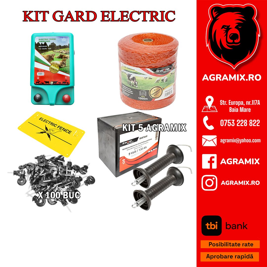 Kit complet gard electric 5 Agx - Triciclu electric